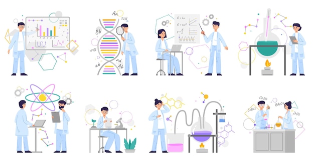 Diverse Scientific Experiments and Research Illustrations | Jiffy Designs