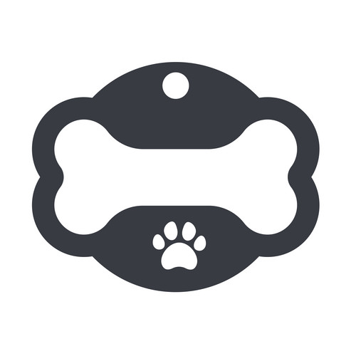 Dog Tag Template. Vector Silhouette Dog Tag For Neckline. Isolated On ...