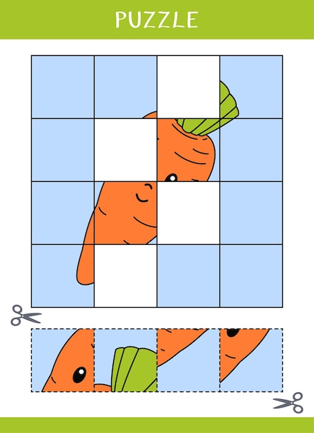 Vibrant Carrot Puzzle: Playful Vegetable Piece Assembly | Jiffy Designs