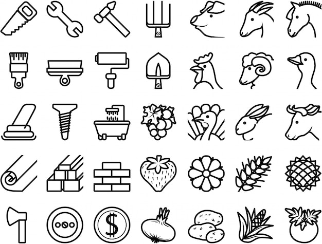 Diverse Iconography: Tools, Nature, and Symbols in Minimalist Design ...