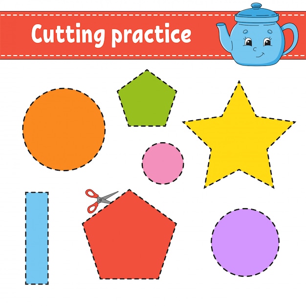 Vibrant Geometric Shapes for Cutting Practice | Jiffy Designs