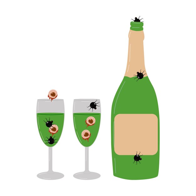 Whimsical Ladybug Champagne Celebration with Wine Glasses | Jiffy Designs