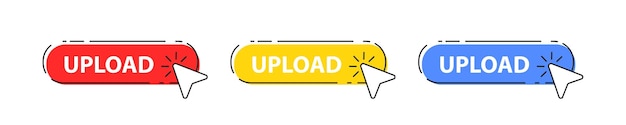 Vibrant Upload Buttons with Cursor Pointer Accents | Jiffy Designs