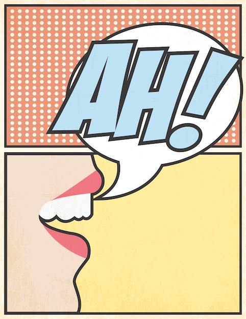 Pop Art Style Ah! Comic Speech Bubble Illustration | Jiffy Designs