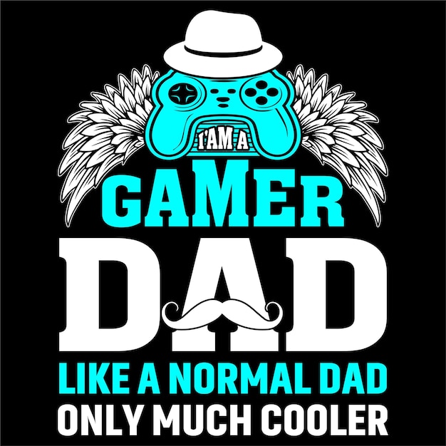 Proud Gamer Dad with Winged Gaming Controller | Jiffy Designs