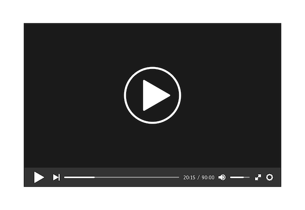 Minimalist Video Player Interface with Play Button and Controls | Jiffy Designs