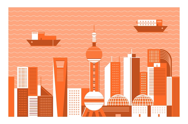 Vibrant Cityscape with Iconic Landmarks and Architectural Wonders ...