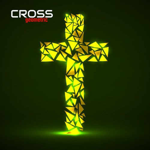 Christian Cross Of Triangles. Religious Symbol. Vector Illustration ...