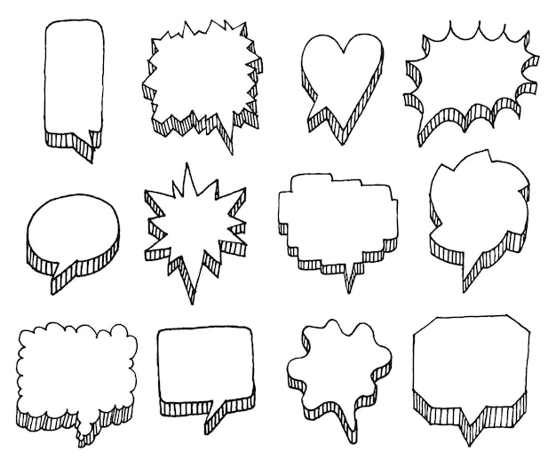 Expressive Hand-Drawn Speech Bubbles: Diverse Shapes and Styles | Jiffy ...
