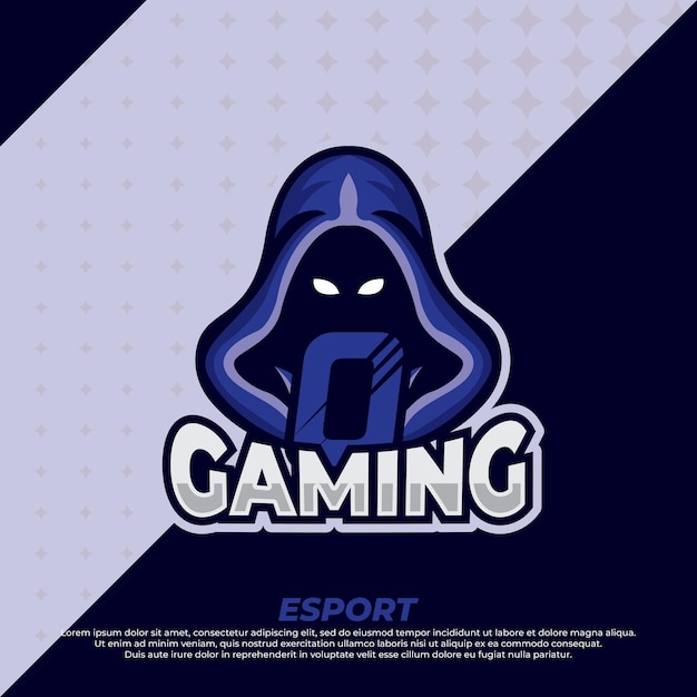 Captivating Esports Gaming Mascot Logo in Striking Blue | Jiffy Designs