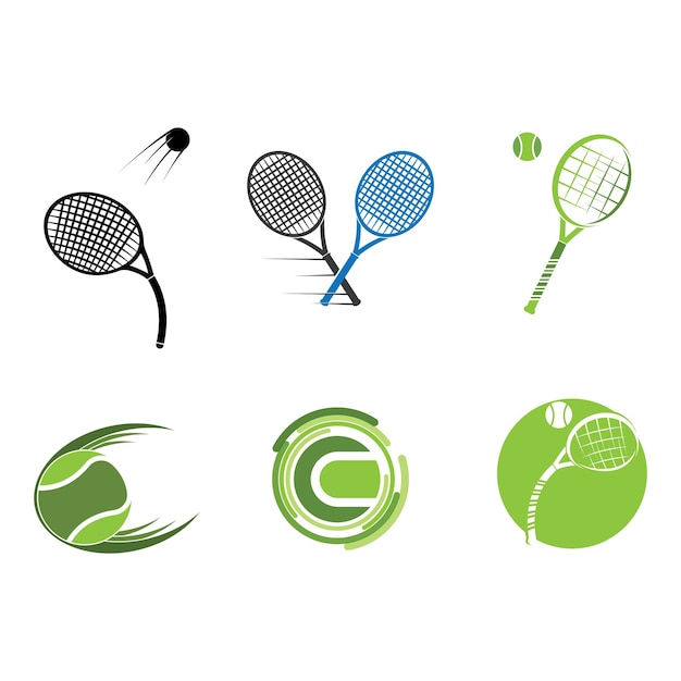 Vibrant Collection of Tennis Rackets and Sporting Logos | Jiffy Designs