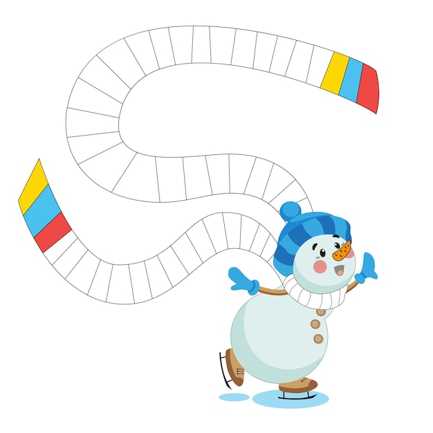 Cheerful Snowman on Colorful Board Game Path | Jiffy Designs