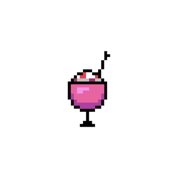 Vibrant Pixel Art Cocktail with Straw | Jiffy Designs