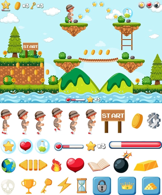 Vibrant Pixel Art Collection: Platformer Game Elements | Jiffy Designs