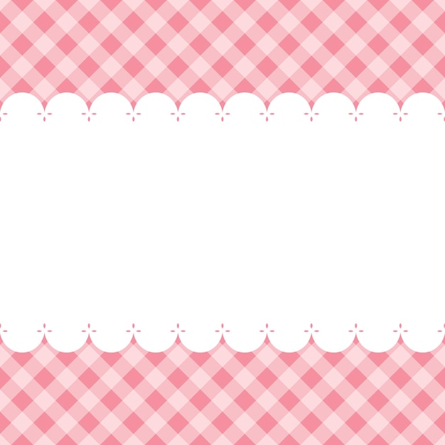Charming Pink Gingham Checkered Background with Lace Border | Jiffy Designs