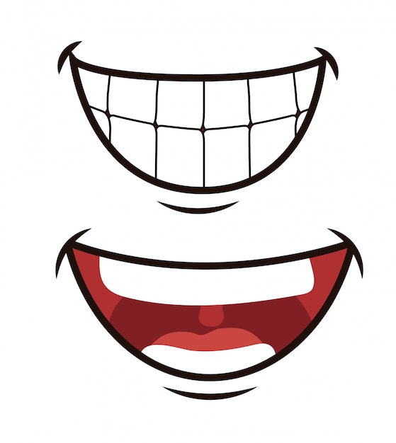 Expressive Cartoon Mouth Shapes with Contrasting Expressions | Jiffy ...