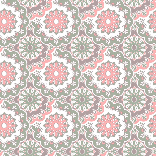 Vibrant Floral Medallion Pattern in Soft Pastel Tones | Jiffy Designs