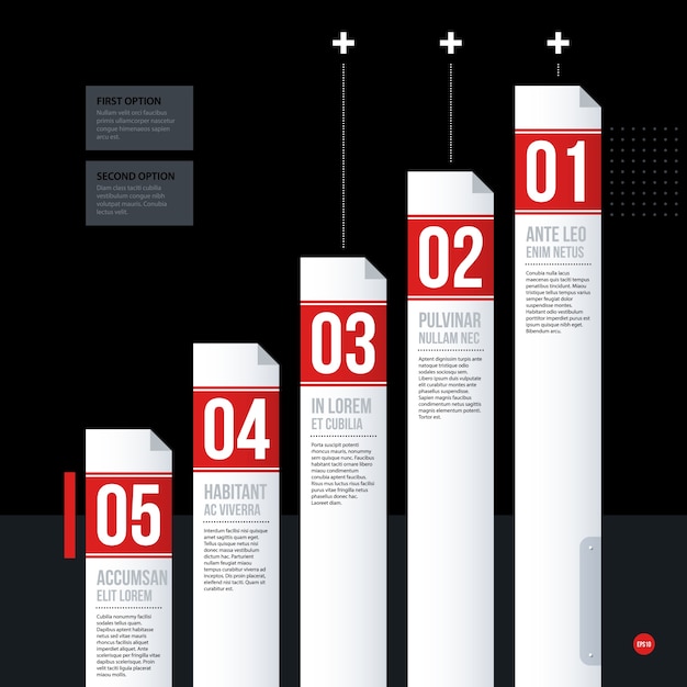 Stylish Bar Graph Infographic with Numbered Red Blocks | Jiffy Designs
