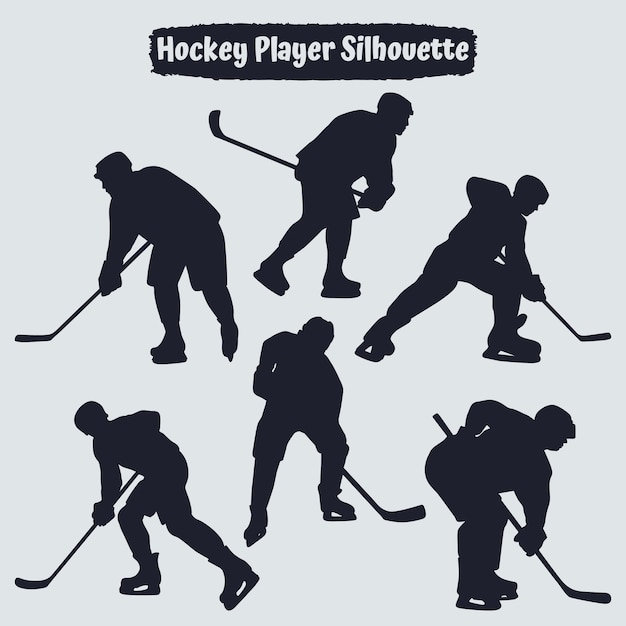 Dynamic Hockey Player Silhouette Collection for Versatile Applications ...