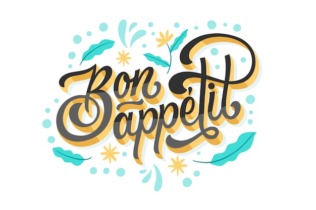 Vibrant Bon Appetit Lettering with Whimsical Flourishes | Jiffy Designs