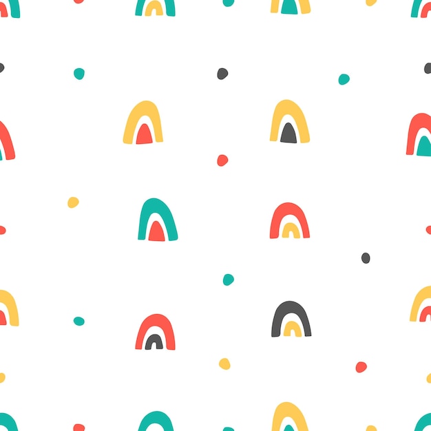 Vibrant Rainbow Shapes and Colorful Dots Pattern | Jiffy Designs