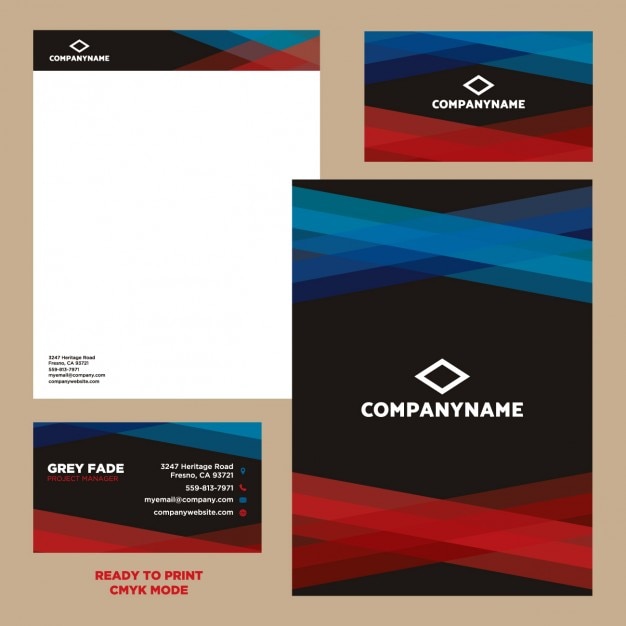 Corporate Identity Branding Graphics with Geometric Shapes and Colors ...