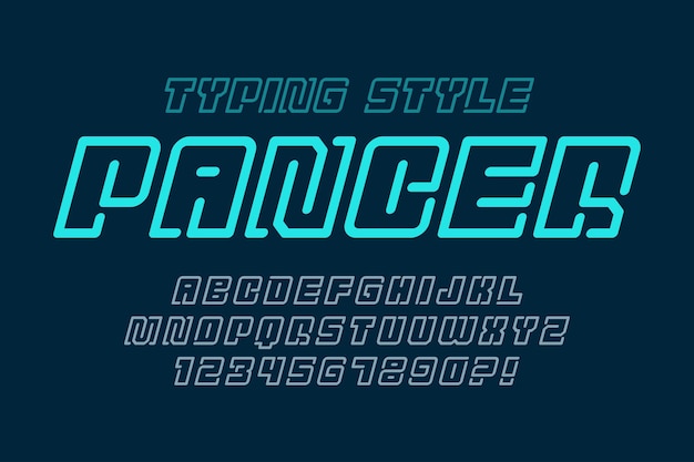 Futuristic Typing Style Pancer Font | Jiffy Designs