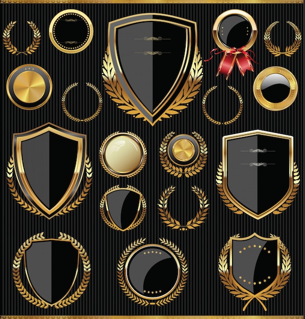 Elegant Golden Emblems and Shield Designs Collection | Jiffy Designs