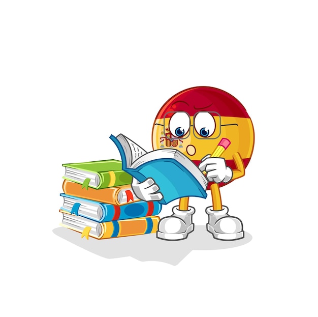 Cheerful Cartoon Character Surrounded by Colorful Books | Jiffy Designs