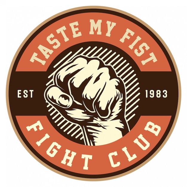 Vintage Fist Fight Club Emblem with Retro Typography | Jiffy Designs
