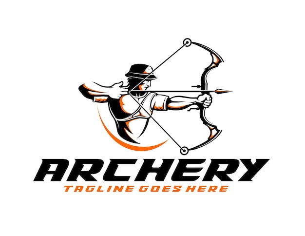 Powerful Archer Emblem with Sleek Bow and Striking Silhouette | Jiffy ...