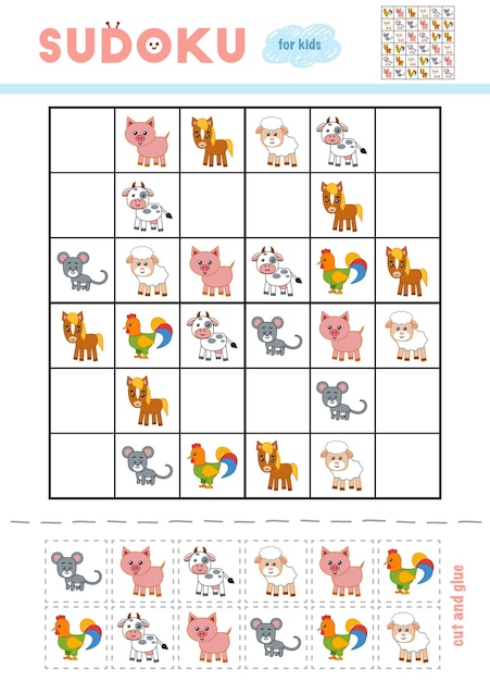 Delightful Animal-Themed Sudoku Grid for Kids | Jiffy Designs