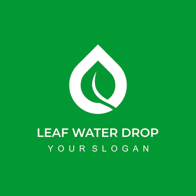 Elegant Leaf Water Drop Logo with Customizable Slogan | Jiffy Designs