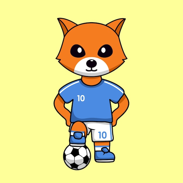 Playful Fox Soccer Player in Blue Jersey | Jiffy Designs