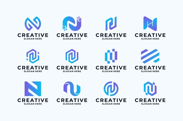 Vibrant Abstract Logos with Flowing Line Shapes and Gradients | Jiffy ...