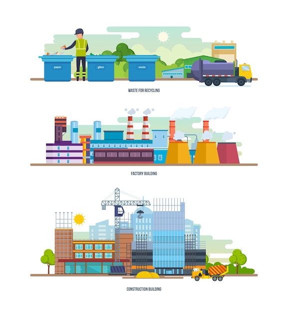 Vibrant Scenes of Modern Recycling and Waste Management | Jiffy Designs