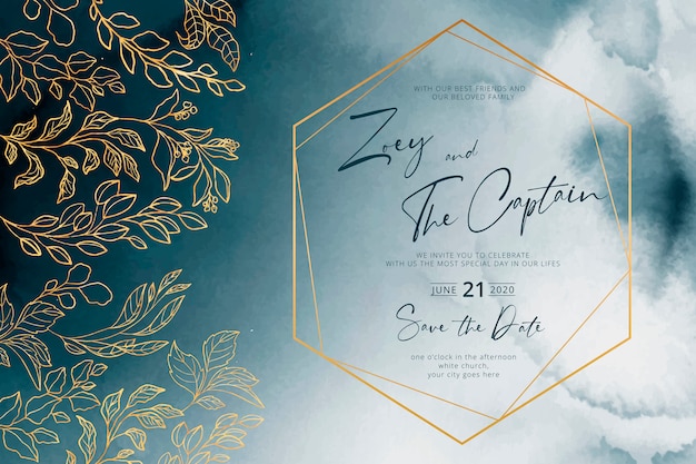 Elegant Foliage and Ethereal Clouds Adorn Wedding Invitation | Jiffy ...