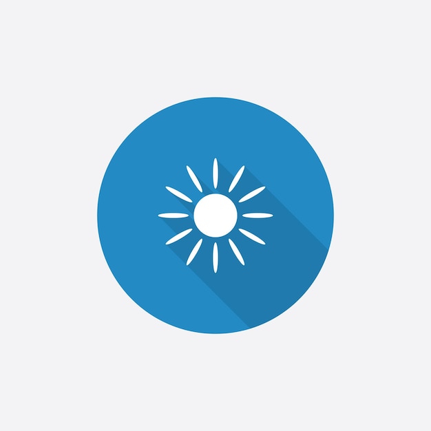 Radiant Sun Symbol in Vibrant Blue Circle | Jiffy Designs