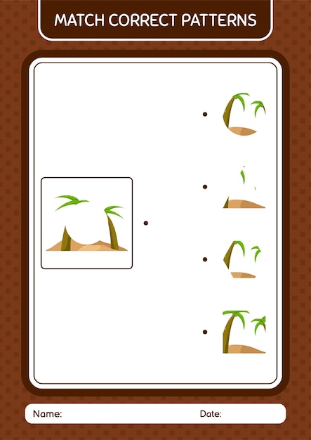 Tropical Palm Trees and Dunes Matching Game | Jiffy Designs