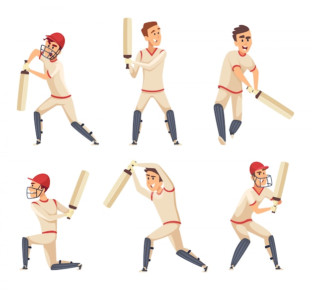 Vibrant Cricket Player Collection Showcasing Diverse Batting Poses ...