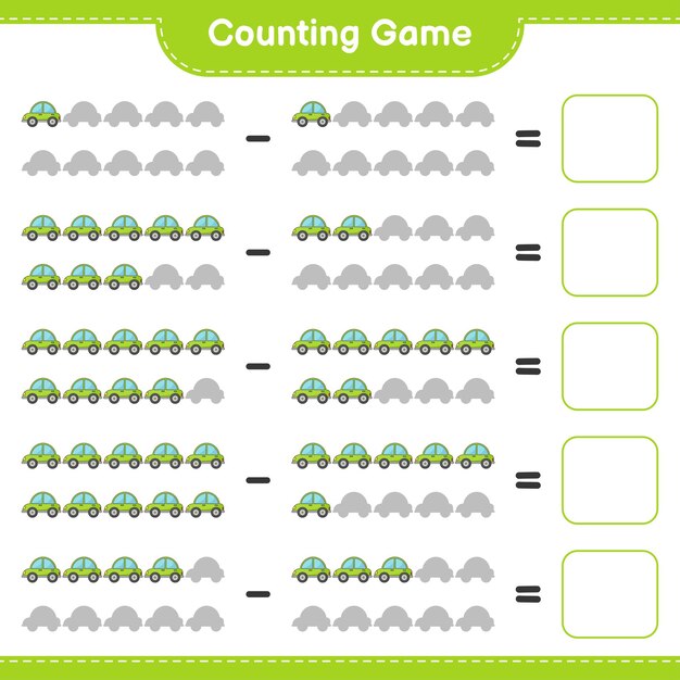 Adorable Car Counting Game for Early Learners | Jiffy Designs