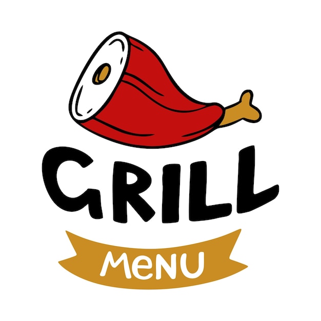 Vibrant Grill Menu Icon with Sizzling Hot Pepper Design | Jiffy Designs
