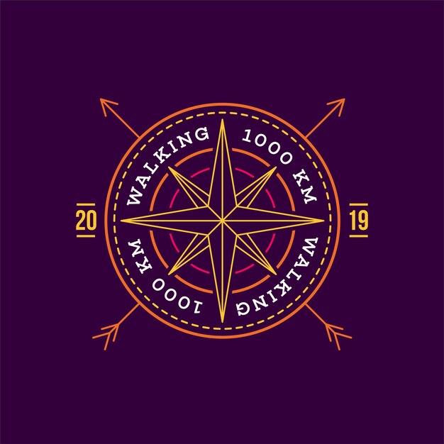 Captivating Compass Rose Emblem with Arrows | Jiffy Designs