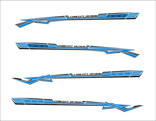 Sleek and Streamlined Futuristic Vehicle Decals in Blue | Jiffy Designs