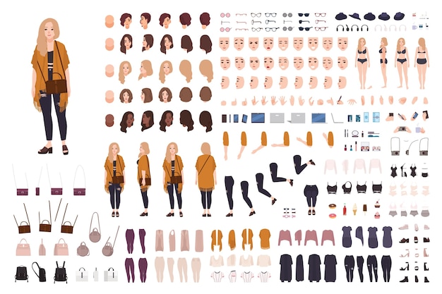Diverse Female Character Creator with Customizable Outfits and ...