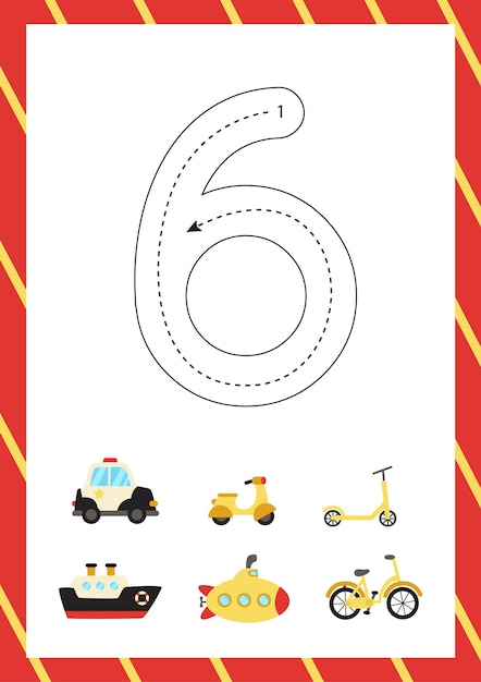 Vibrant Transportation Vehicles and Playful Number Six | Jiffy Designs