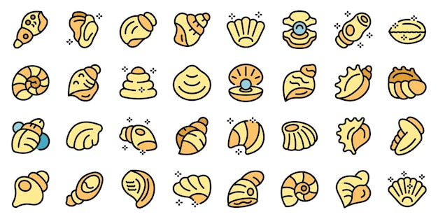 Vibrant Collection of Whimsical Shell and Seashell Illustrations ...