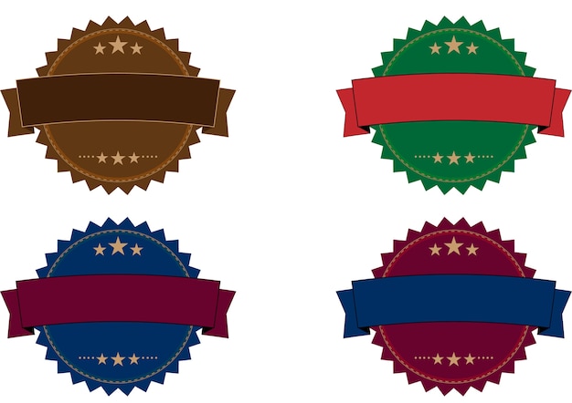 Vibrant Retro-Inspired Badges with Ribbon Accents | Jiffy Designs