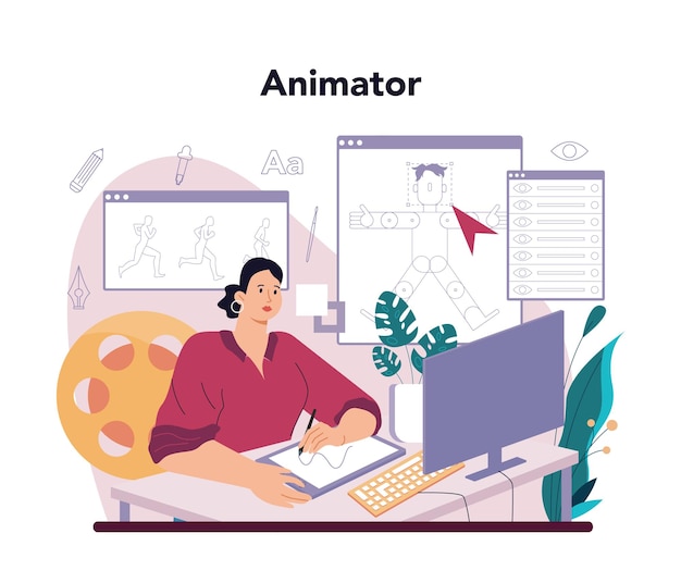 Animated Workspace: Illustrator Crafting Vibrant Visuals | Jiffy Designs