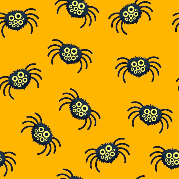 Playful Spider Motif on Vibrant Yellow Background | Jiffy Designs